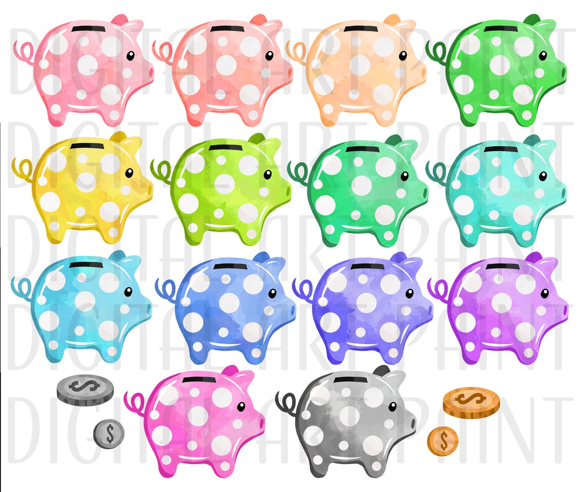 Piggy Bank Clipart Money Clipart Bank Clipart Planner - Etsy Canada