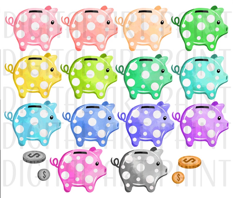 Piggy Bank Clipart Money Clipart Bank Clipart Planner - Etsy