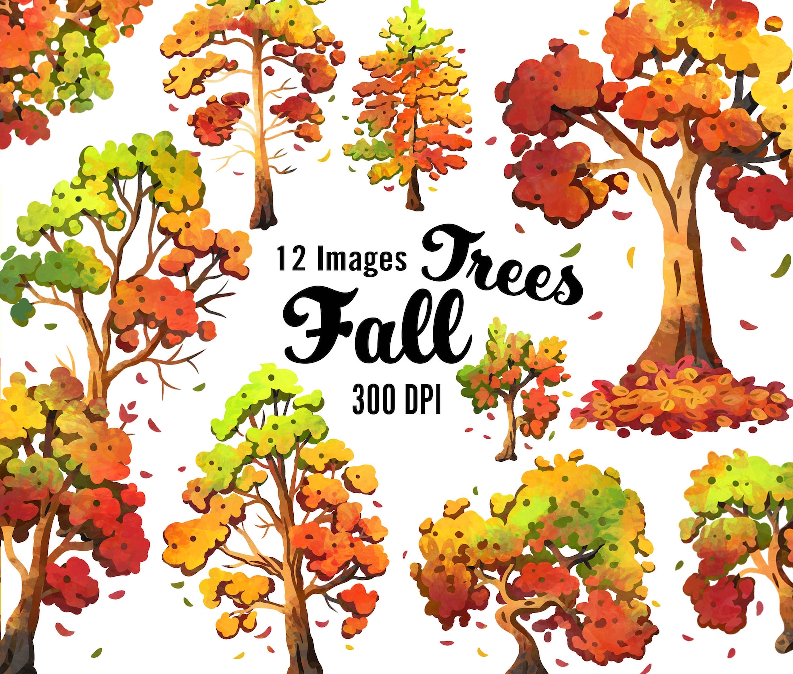 Fall Tree Clipart Autumn Clipart Fall Clipart Tree - Etsy