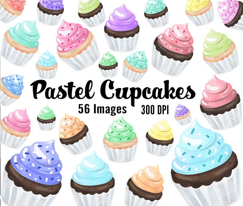 Cupcake Clipart Bakery Clipart Cupcake Clip Art Dessert - Etsy