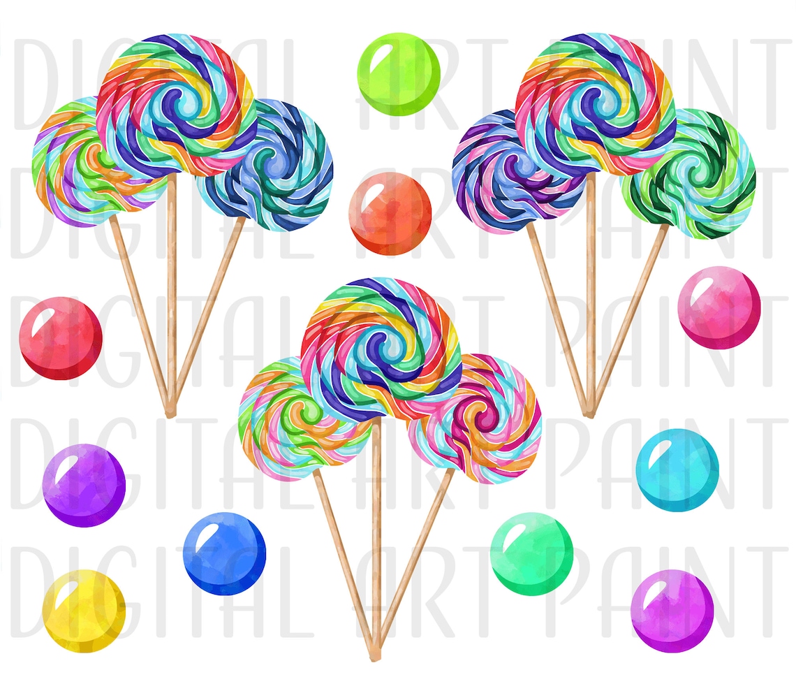 Lollipop Clipart Candy Clipart Sweets Clipart Candy Clip - Etsy