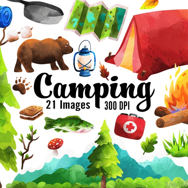Camping Clip Art - Etsy