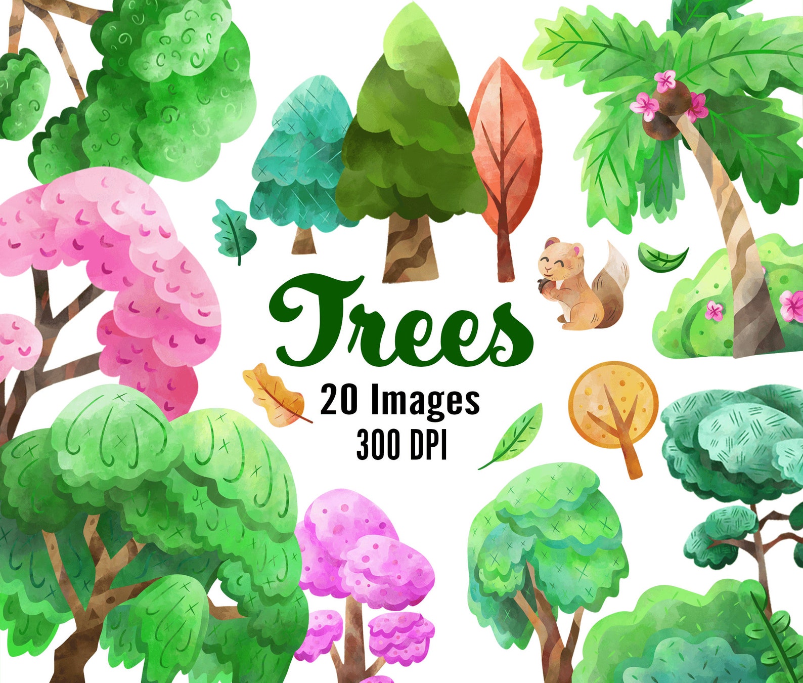 Tree Clipart Forest Clipart Pine Tree Clipart Nature - Etsy