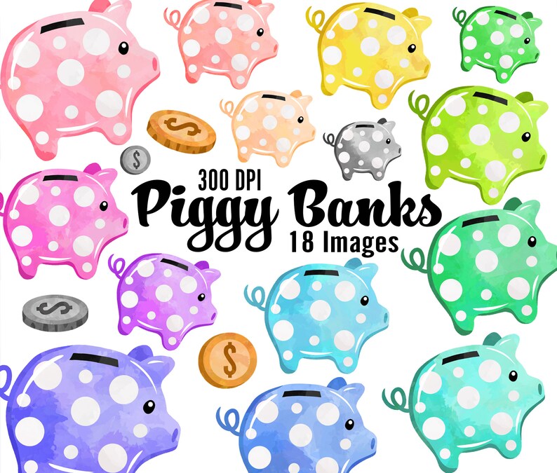 Piggy Bank Clipart Money Clipart Bank Clipart Planner - Etsy