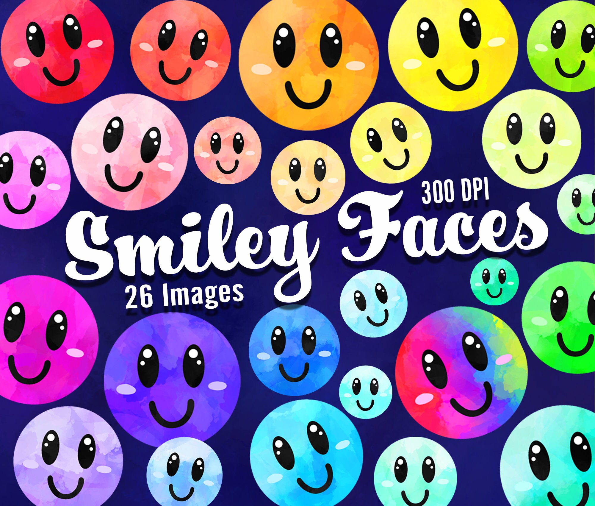 Smiley Face Clipart Emoji Clipart Emoji Png Smiley Face - Etsy Canada