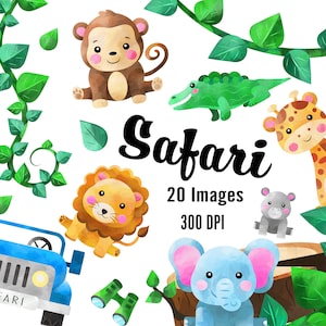 Safari Clipart Jungle Clipart Elephant Clipart Animal - Etsy