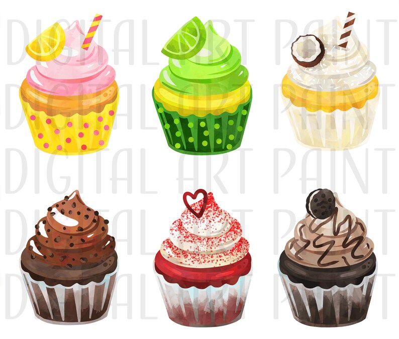 Cupcake Clipart Bakery Clipart Cupcake Clip Art Dessert - Etsy UK
