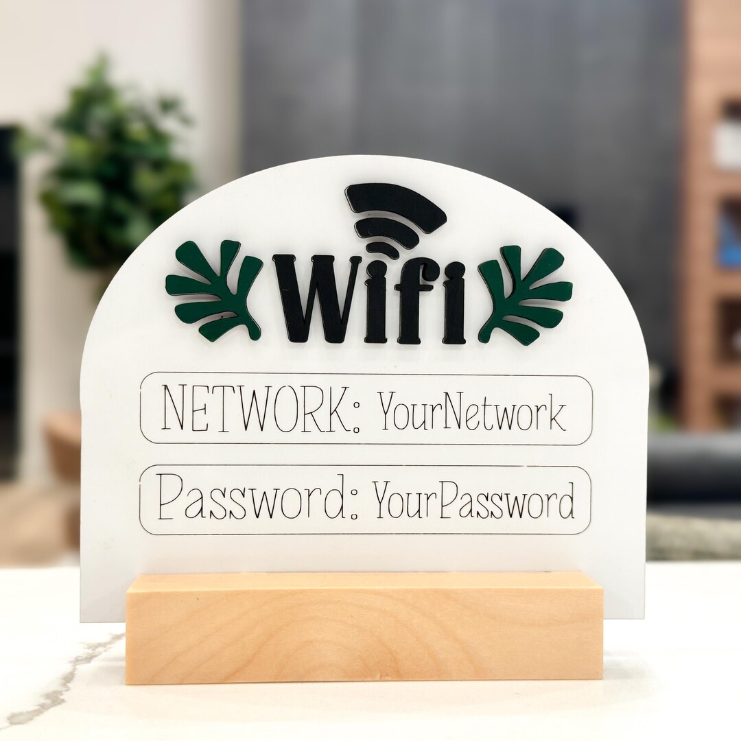 Wifi Sign, Custom Wood Sign, Vacation Rental Decor, Airbnb VRBO Guest ...