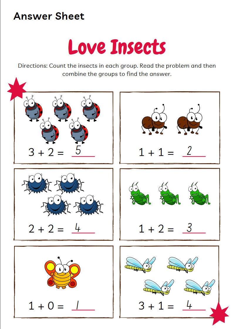 Kindergarten Mathematics Workbook - Etsy