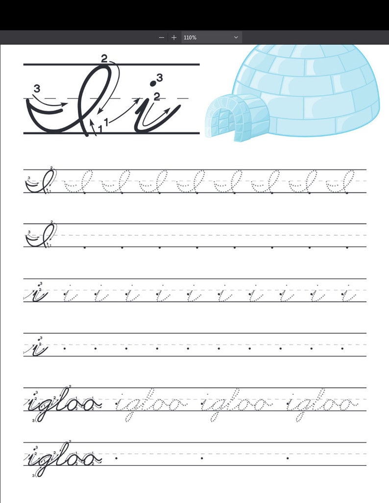 Alphabet Cursive Letter Writing - Etsy