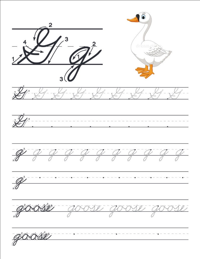 Alphabet Cursive Letter Writing - Etsy