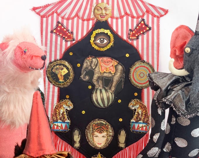 Vintage Circus Textile Shrine Circus Altar Wallhanging Vintage Circus ...