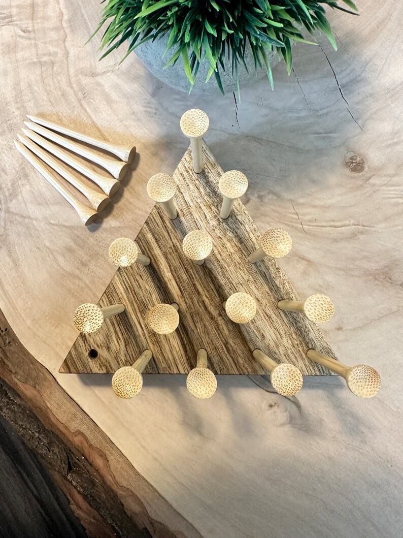 Hackberry Wood Peg Game: Triangle Puzzle Brain Teaser - Etsy