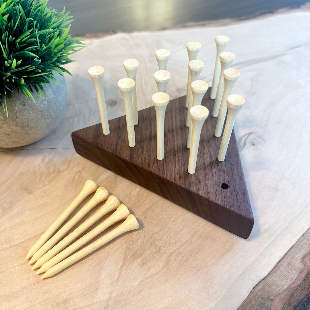 Live Edge Wood Peg Game Classic Triangle Wood Puzzle - Etsy