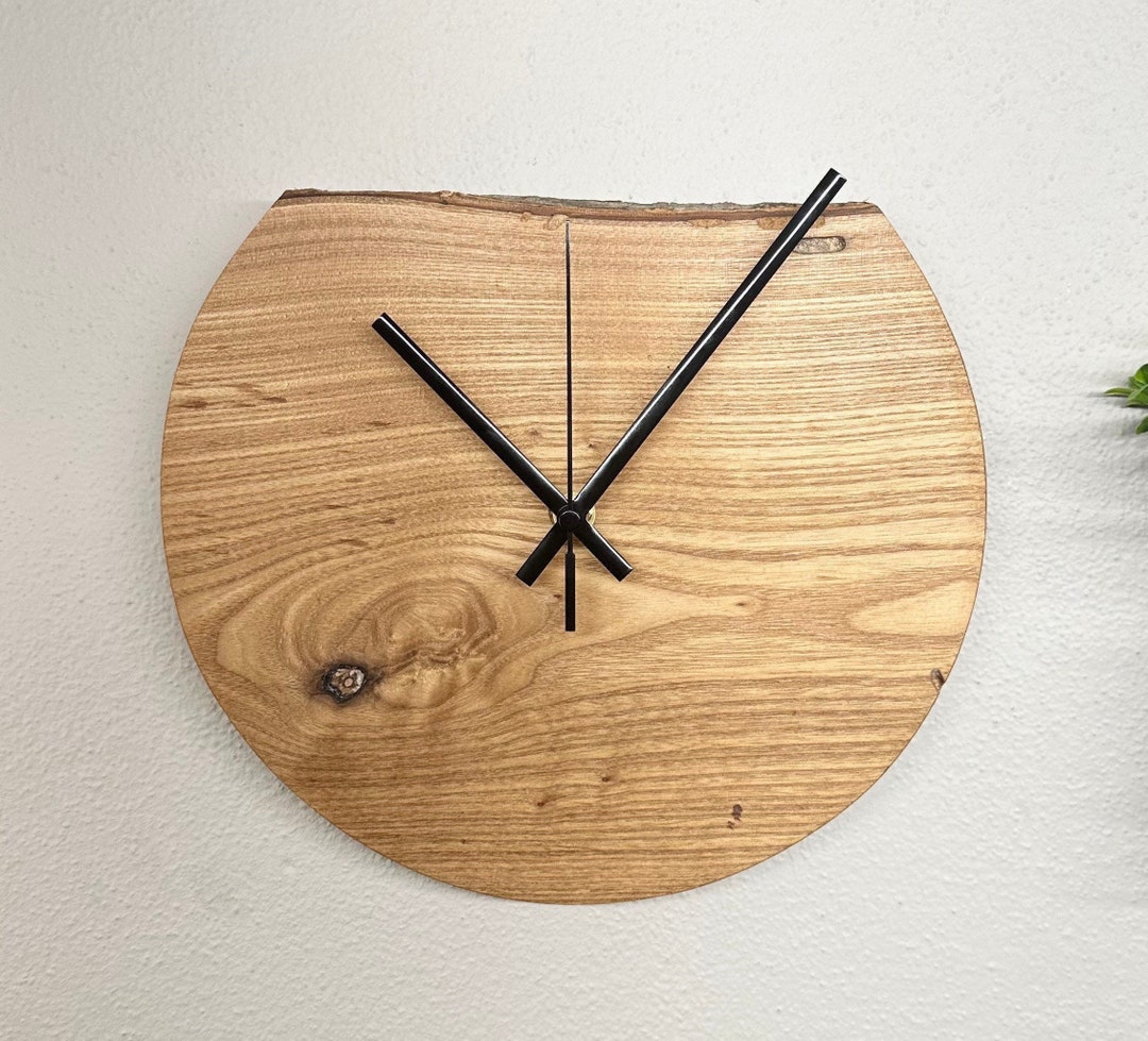 Small Live Edge Clock Repurposed Wood Wall Clock Wooden - Etsy