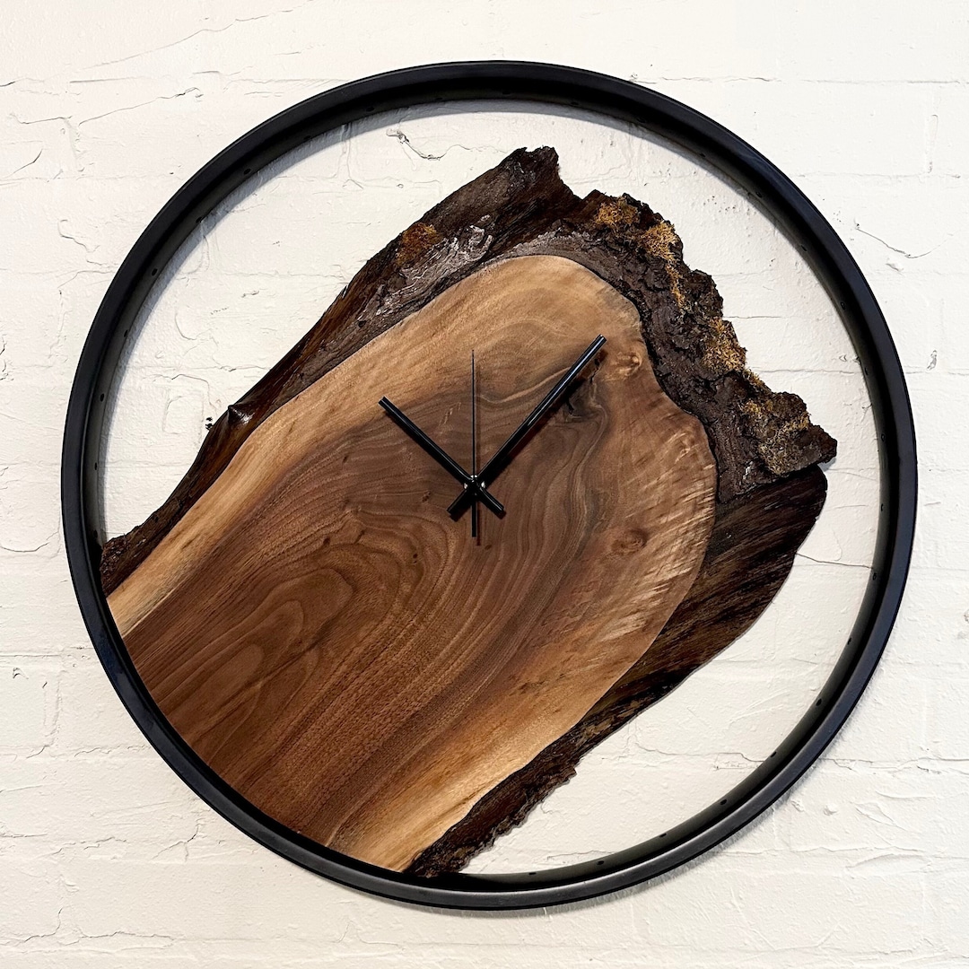 Large Wood Clock | Live Edge Wood Decoration | Repurposed Wood ...
