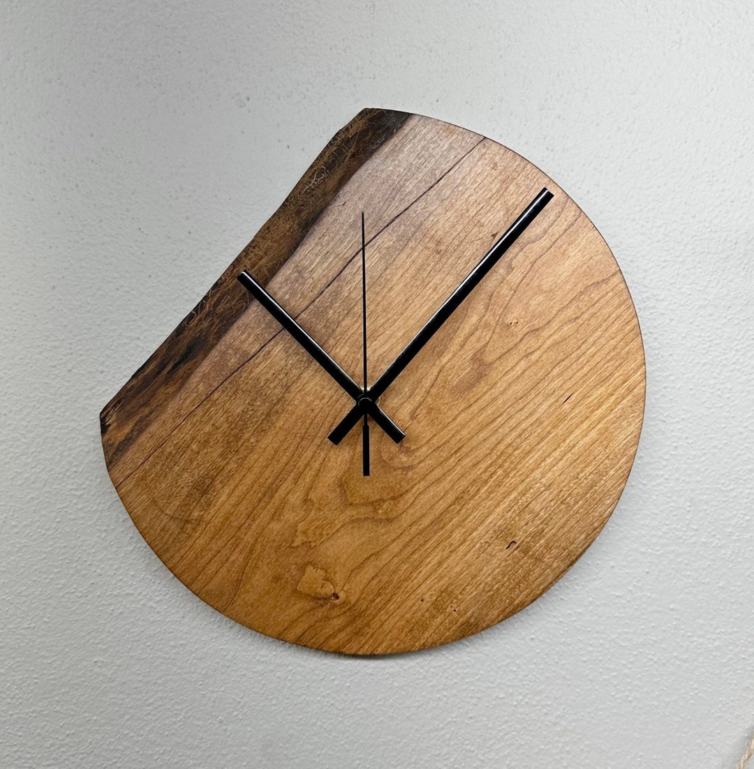 Small Live Edge Clock Repurposed Wood Wall Clock Wooden - Etsy