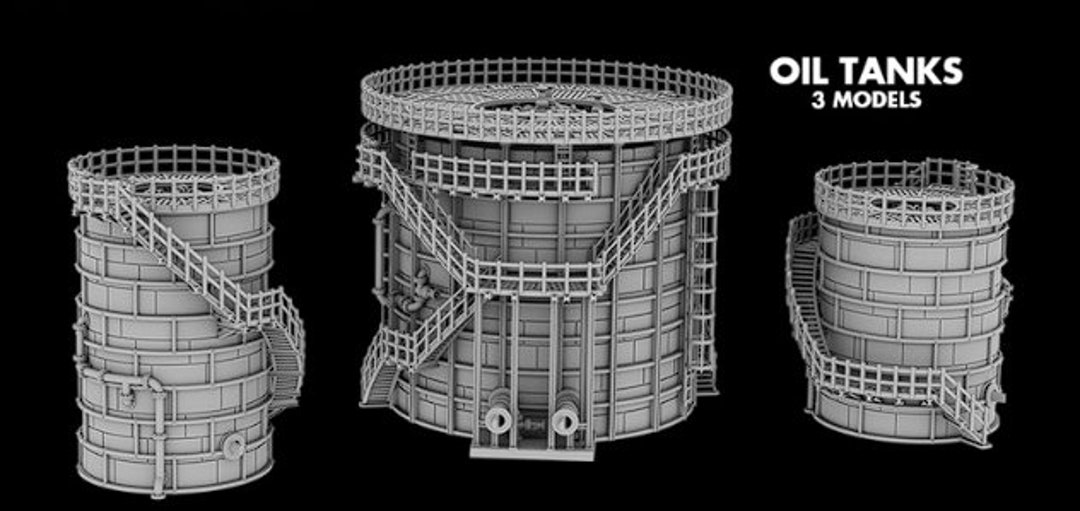 Oil Tanks - Scenery - 6mm - Epic - Resin Miniatures - Etsy