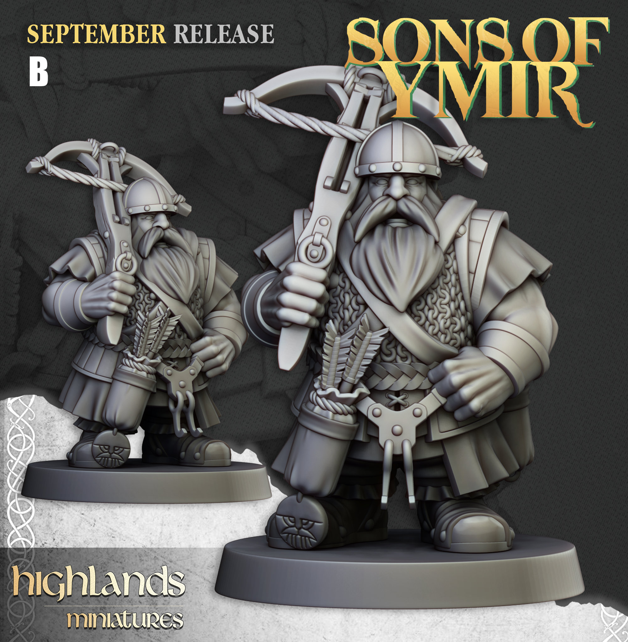 Dwarfs - Crossbowmen - Sons of Ymir - 32mm/28mm - Ideal for Tabletop ...