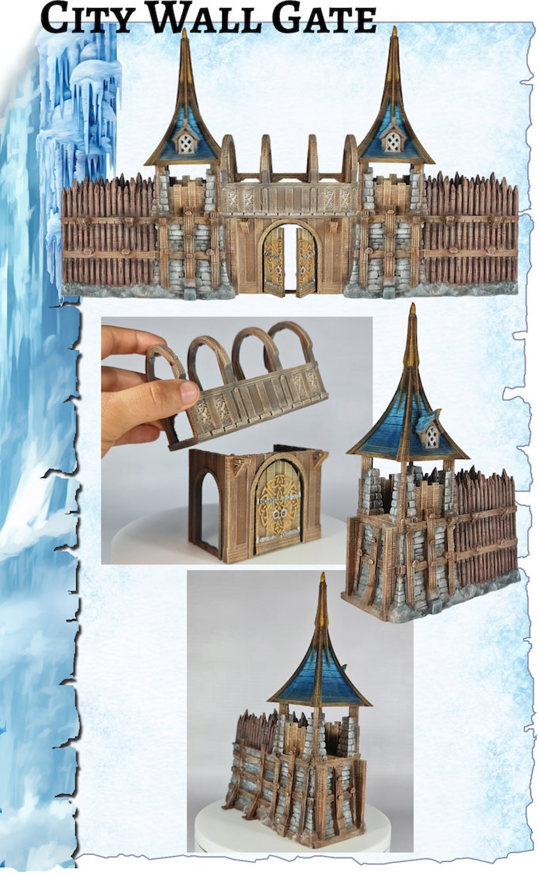 Warmaster Scenery/terrain City Wall Gate 10mm Scale - Etsy