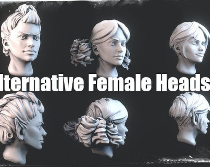 Alternative Female Heads - 28mm - Wargaming - Resin Models - Fine ...