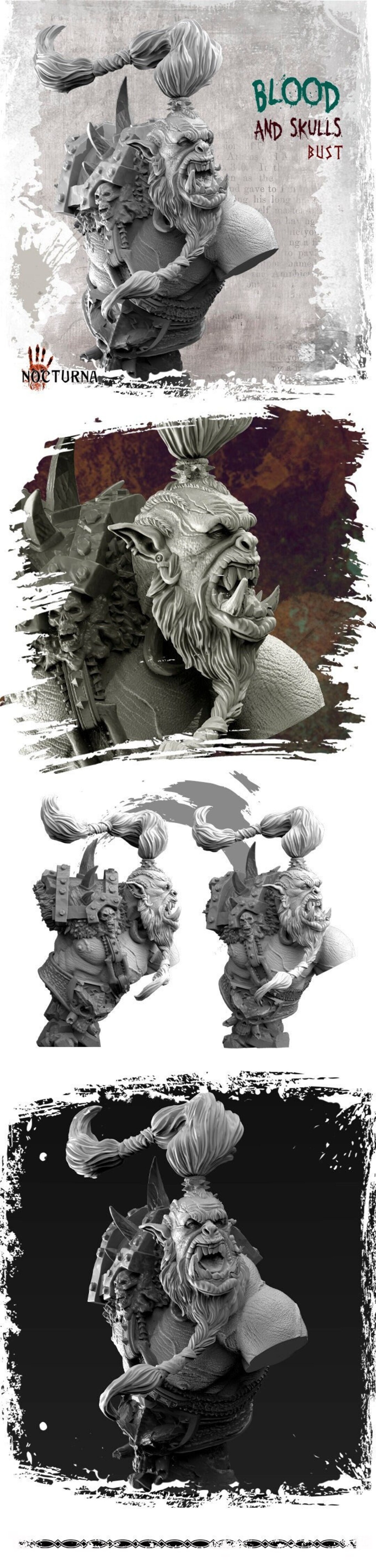 Blood and Skulls Bust - Nocturna Models - Resin Models - Display ...