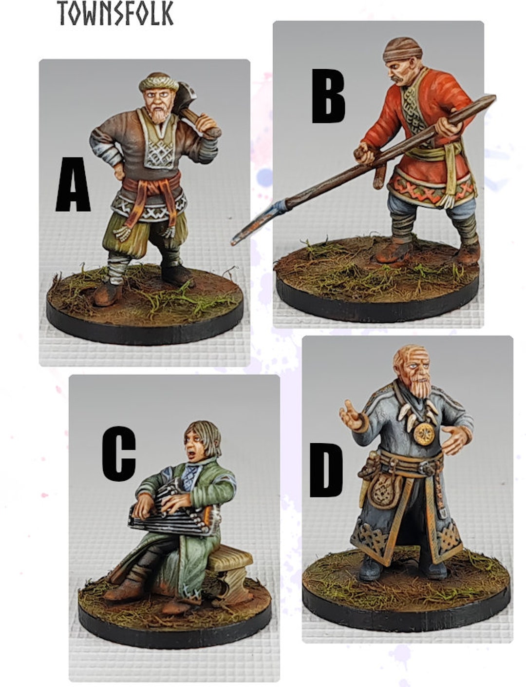 Viking/norse Townsfolk - Fantasy Tabletop RPG Model - Dnd Tabletop ...