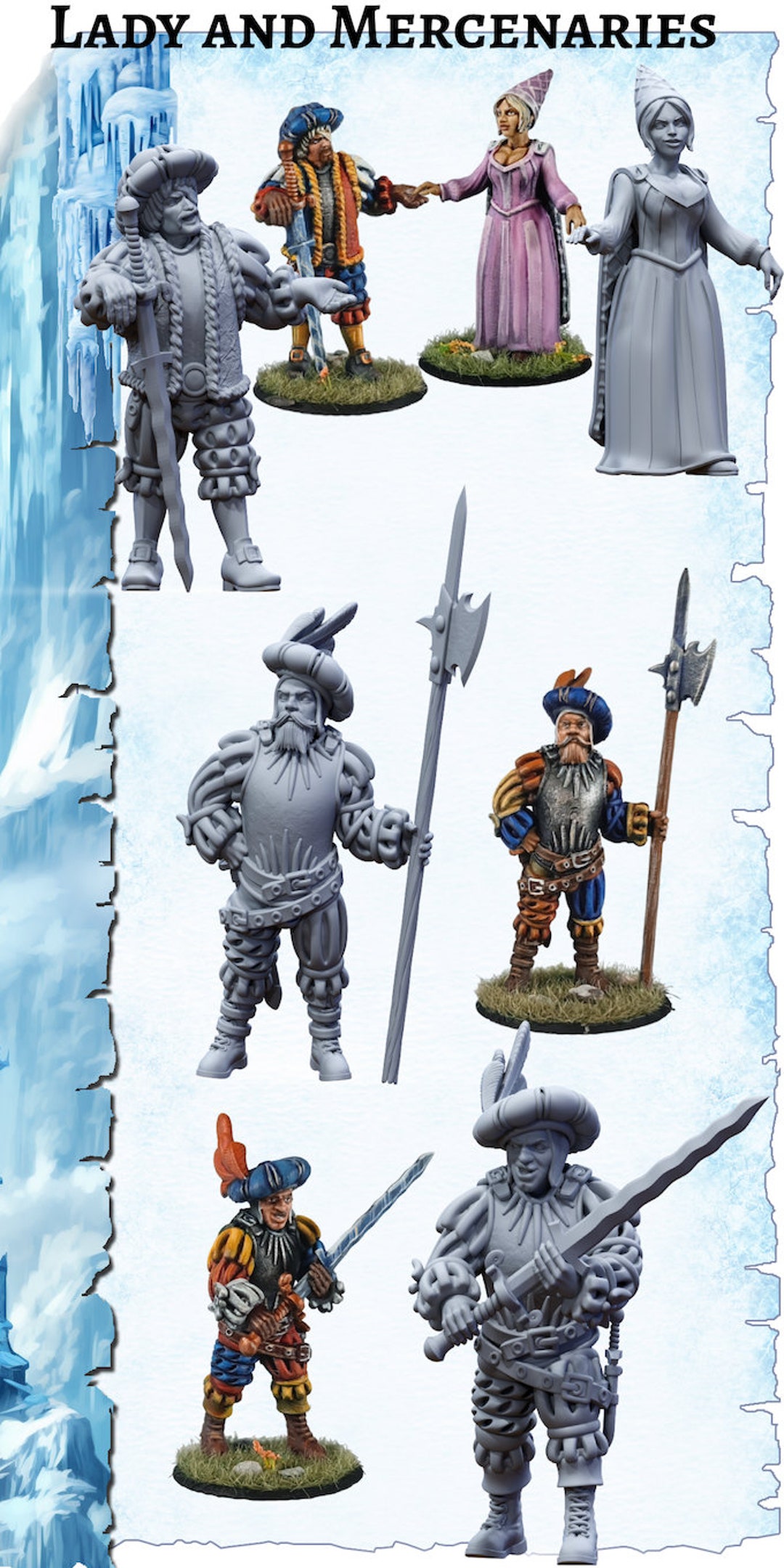 Lady and the Mercs - Fantasy Tabletop RPG Model - Dnd Tabletop Games ...