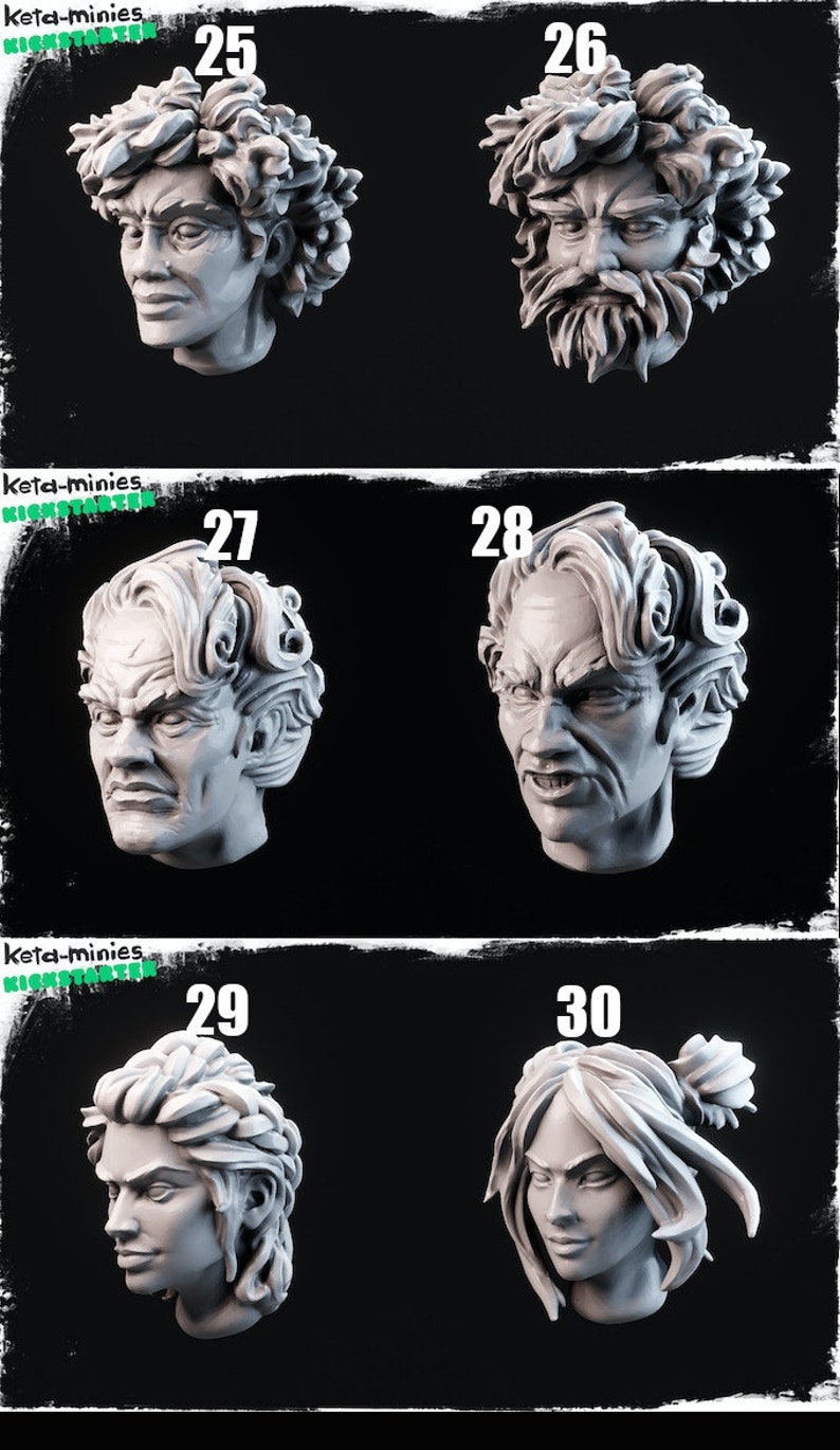 Alternative Heads 28mm Wargaming Resin Models Fine - Etsy UK