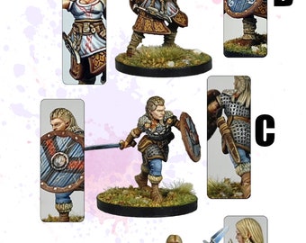 Viking Shieldmaiden Female Fighter Axe and Shield 28mm - Etsy