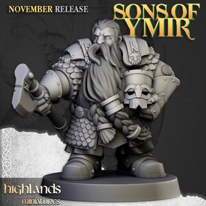Dwarfs - Huscarls - Sons of Ymir - 32mm/28mm - Ideal for Tabletop Rpgs ...