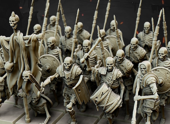 Skeletons Undead Spearmen 32mm/28mm Ideal for Tabletop - Etsy