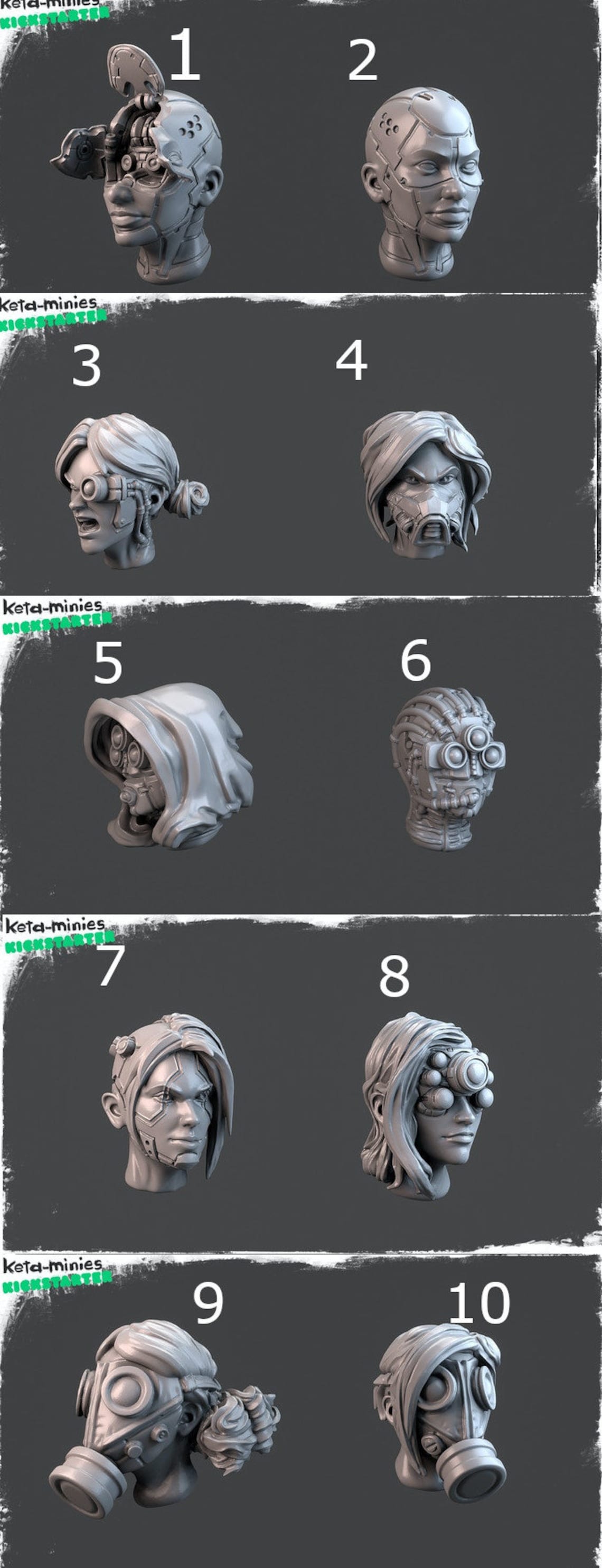 Alternative Female Heads - 28mm - Wargaming - Resin Models - Fine ...