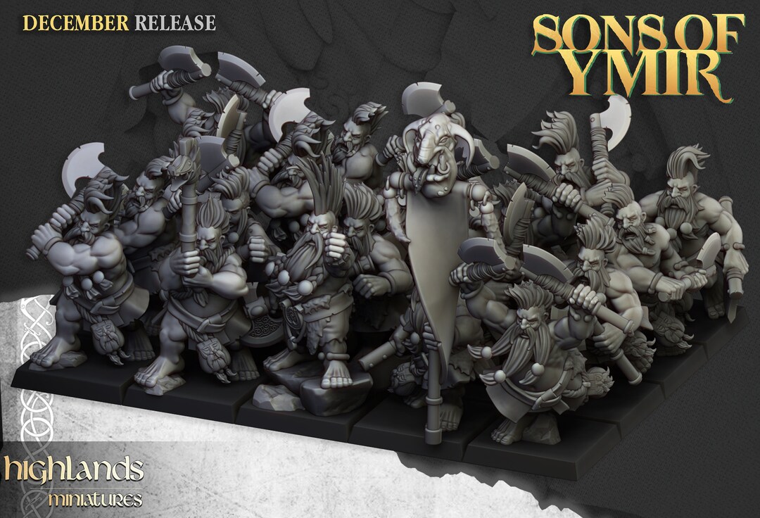 Dwarfs - Deathseekers - Sons of Ymir - 32mm/28mm - Ideal for Tabletop ...