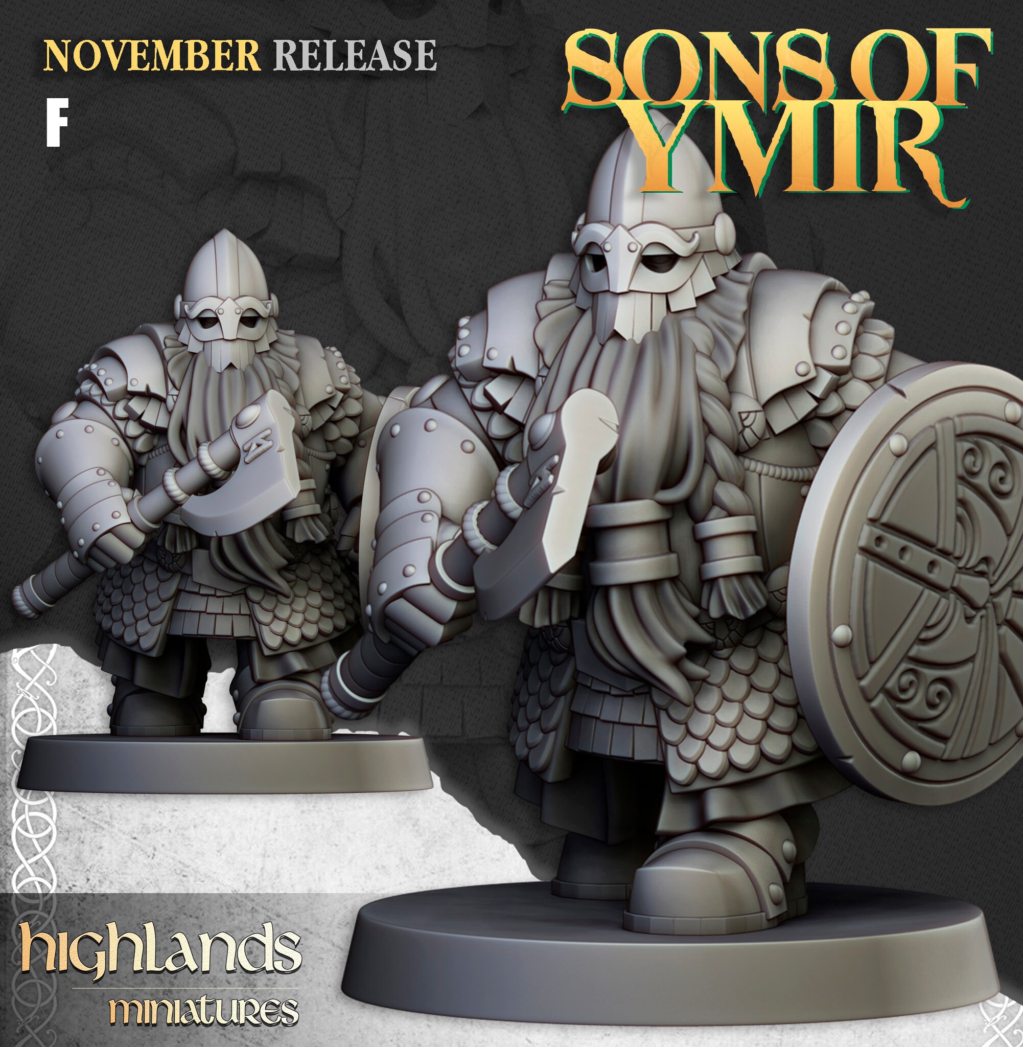 Dwarfs - Huscarls - Sons of Ymir - 32mm/28mm - Ideal for Tabletop Rpgs ...