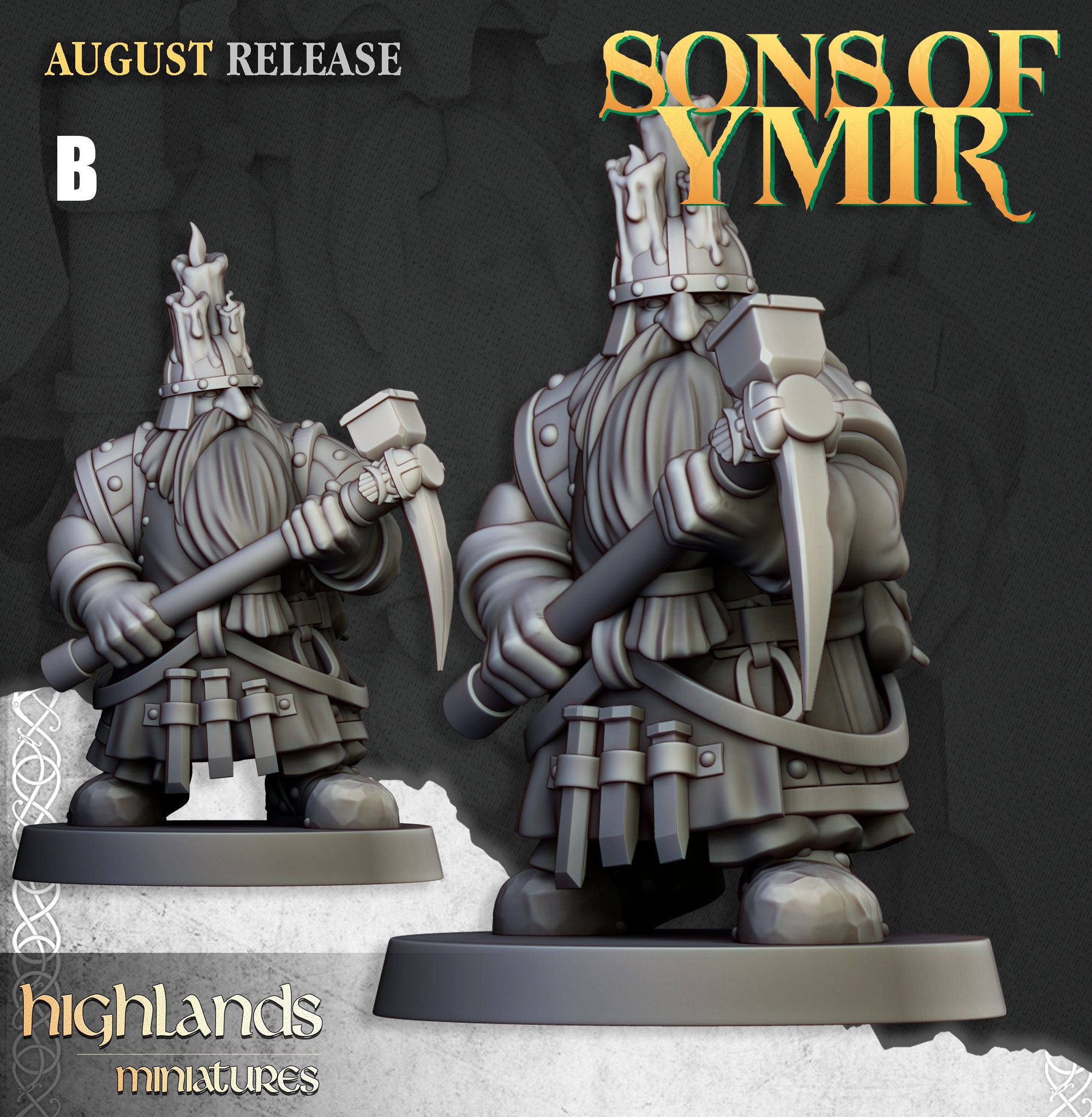 Dwarfs - Miners - Sons of Ymir - 32mm/28mm - Ideal for Tabletop Rpgs ...