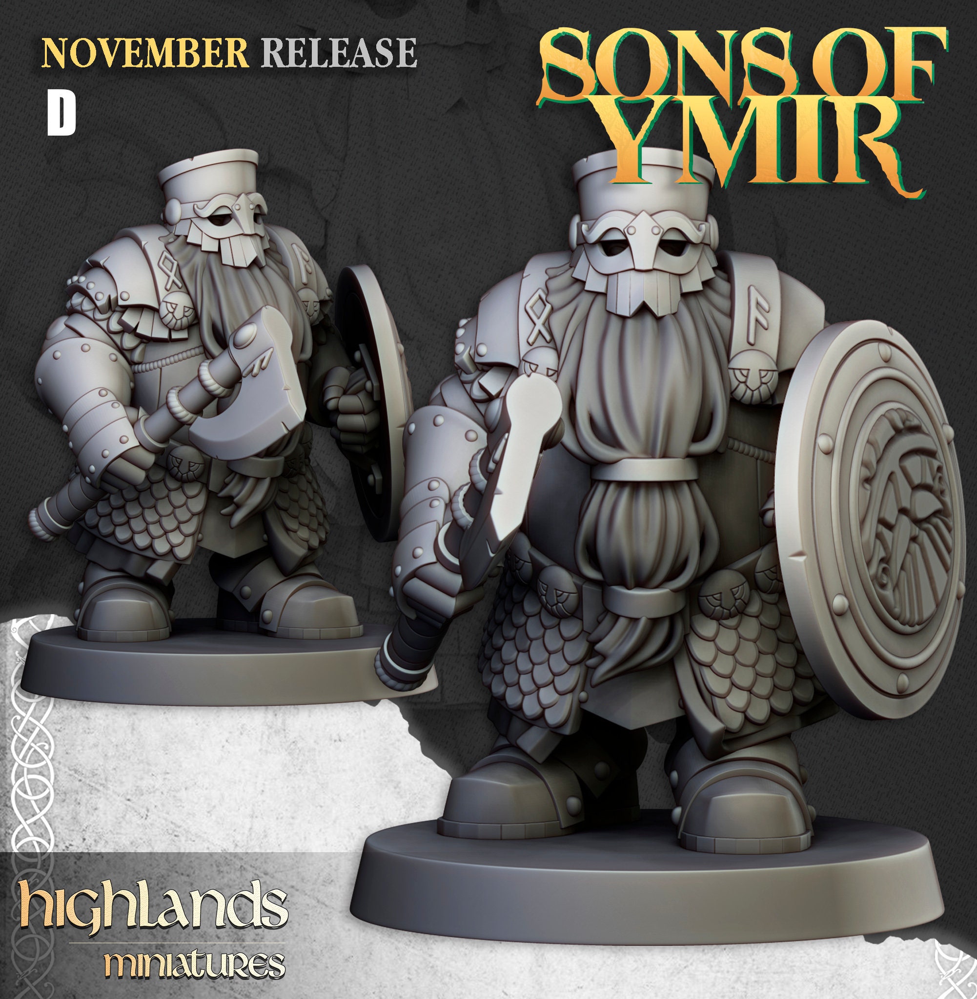Dwarfs - Huscarls - Sons of Ymir - 32mm/28mm - Ideal for Tabletop Rpgs ...
