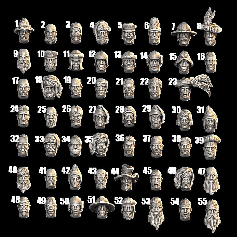 28mm Human Head - Etsy UK