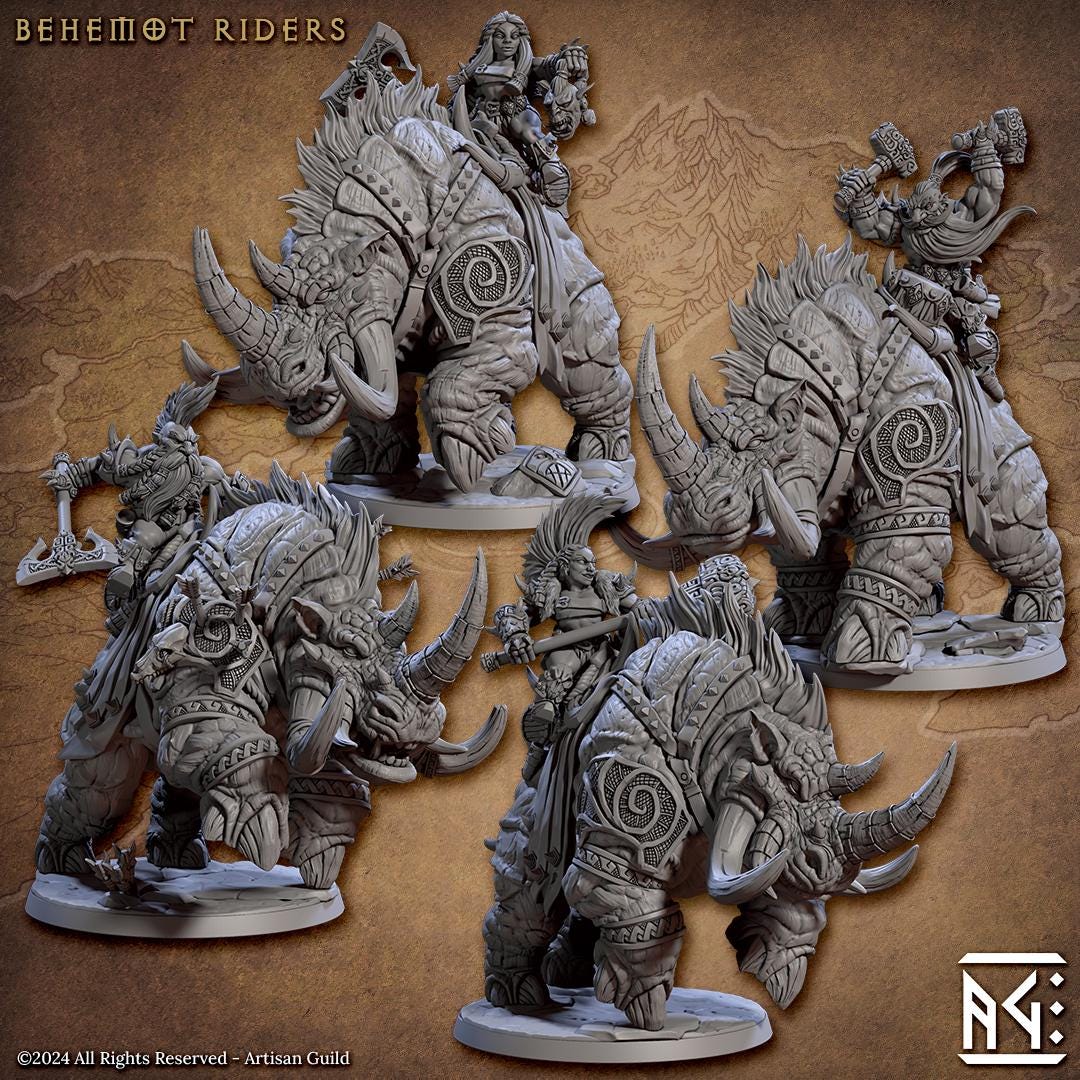 Behemot Riders - Artisan Guild - Dnd Tabletop Games - Resin Miniature ...