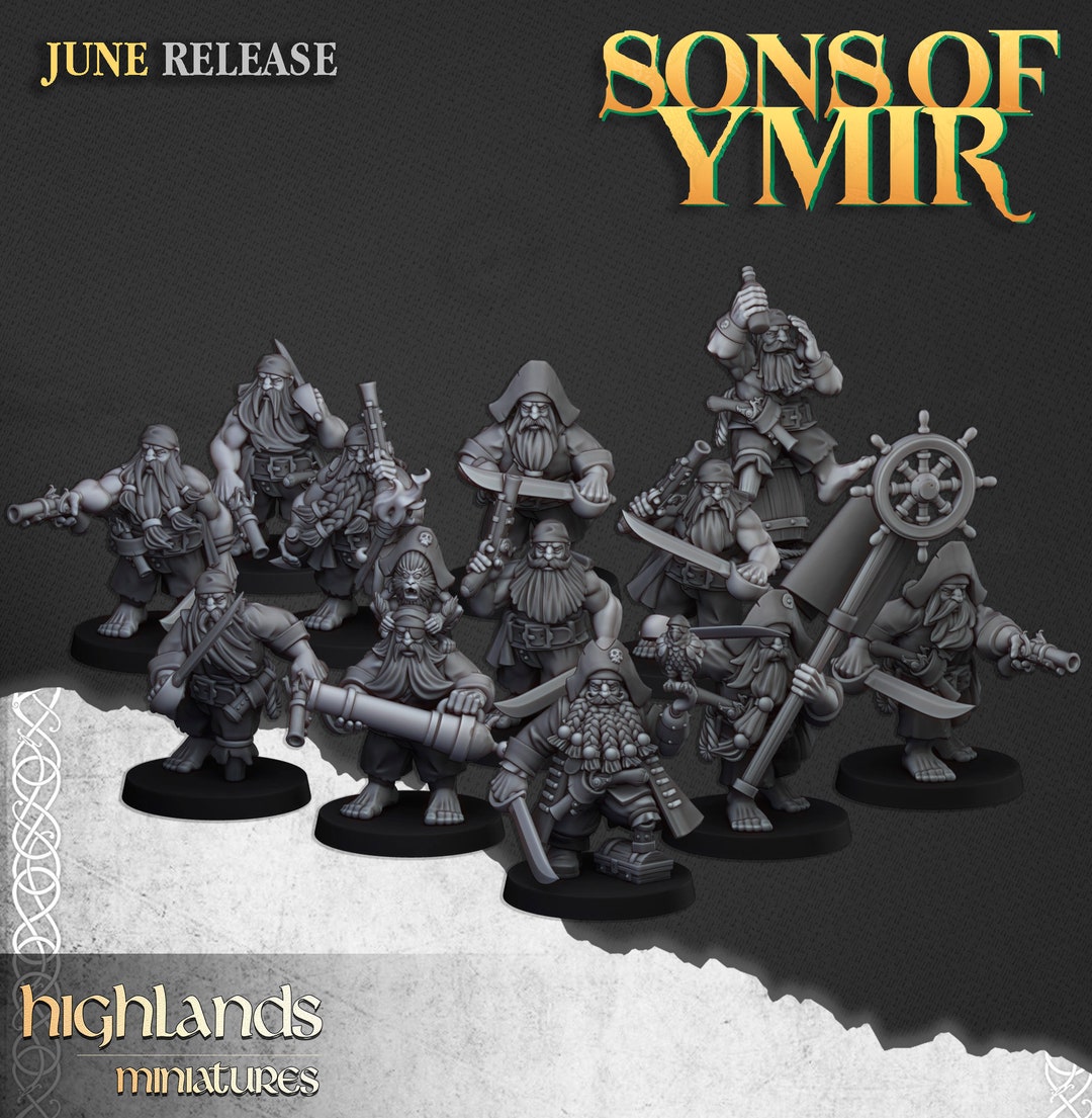 Dwarfs - Pirates - Sons of Ymir - 32mm/28mm - Ideal for Tabletop Rpgs ...