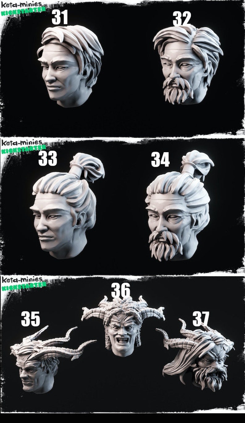 Alternative Heads 28mm Wargaming Resin Models Fine - Etsy UK