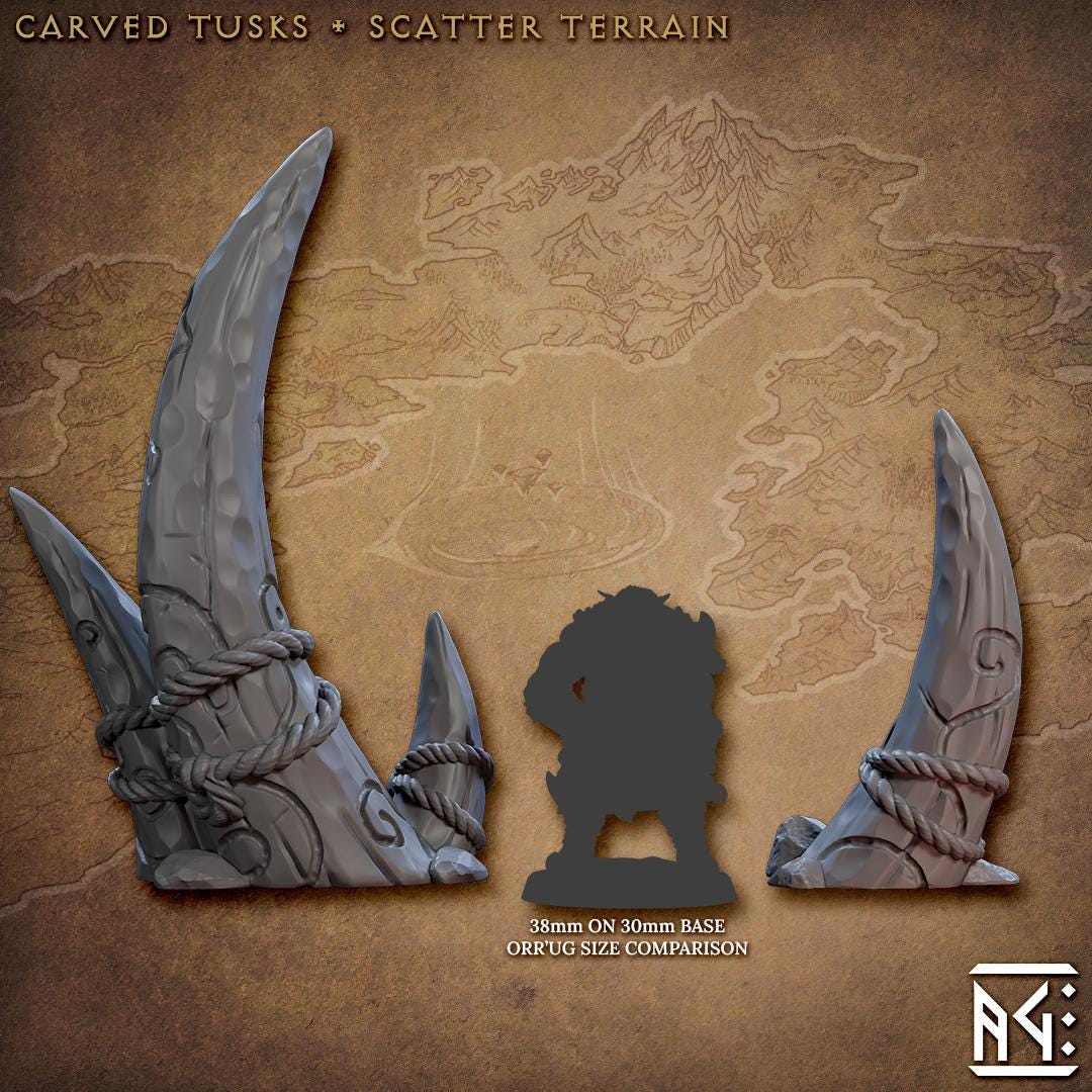 Carved Tusks - Artisan Guild - Dnd Tabletop Games - Resin Miniature - Etsy