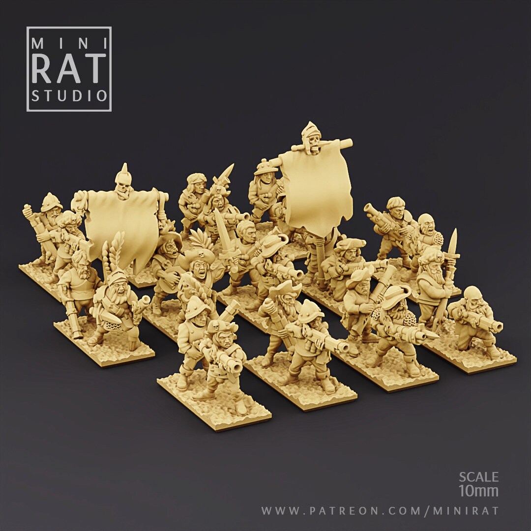 DOW Handgunners Warmaster Revolution Detailed Miniatures 10mm - Etsy