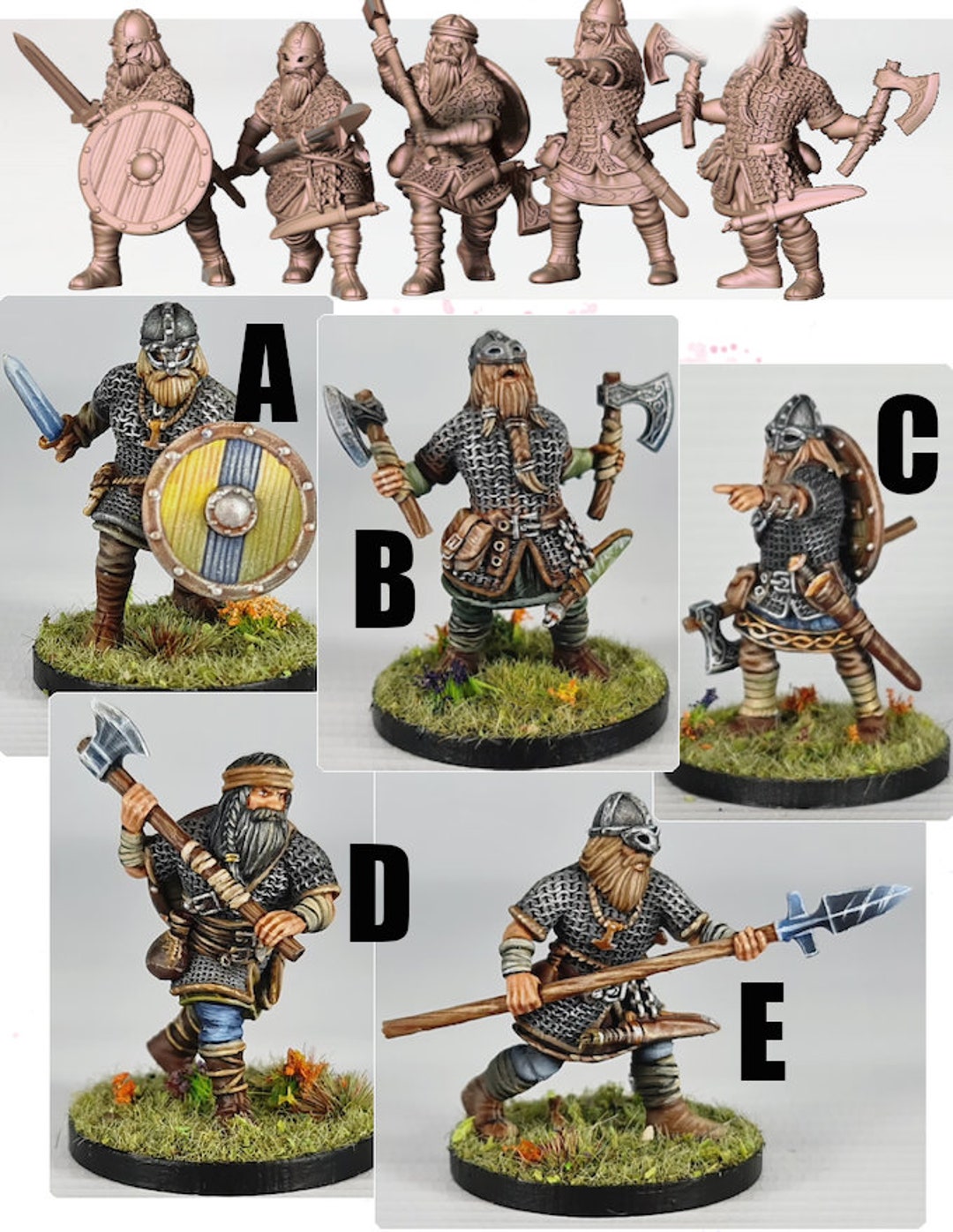 Viking Warriors - Fantasy Tabletop RPG Model - Dnd Tabletop Games ...