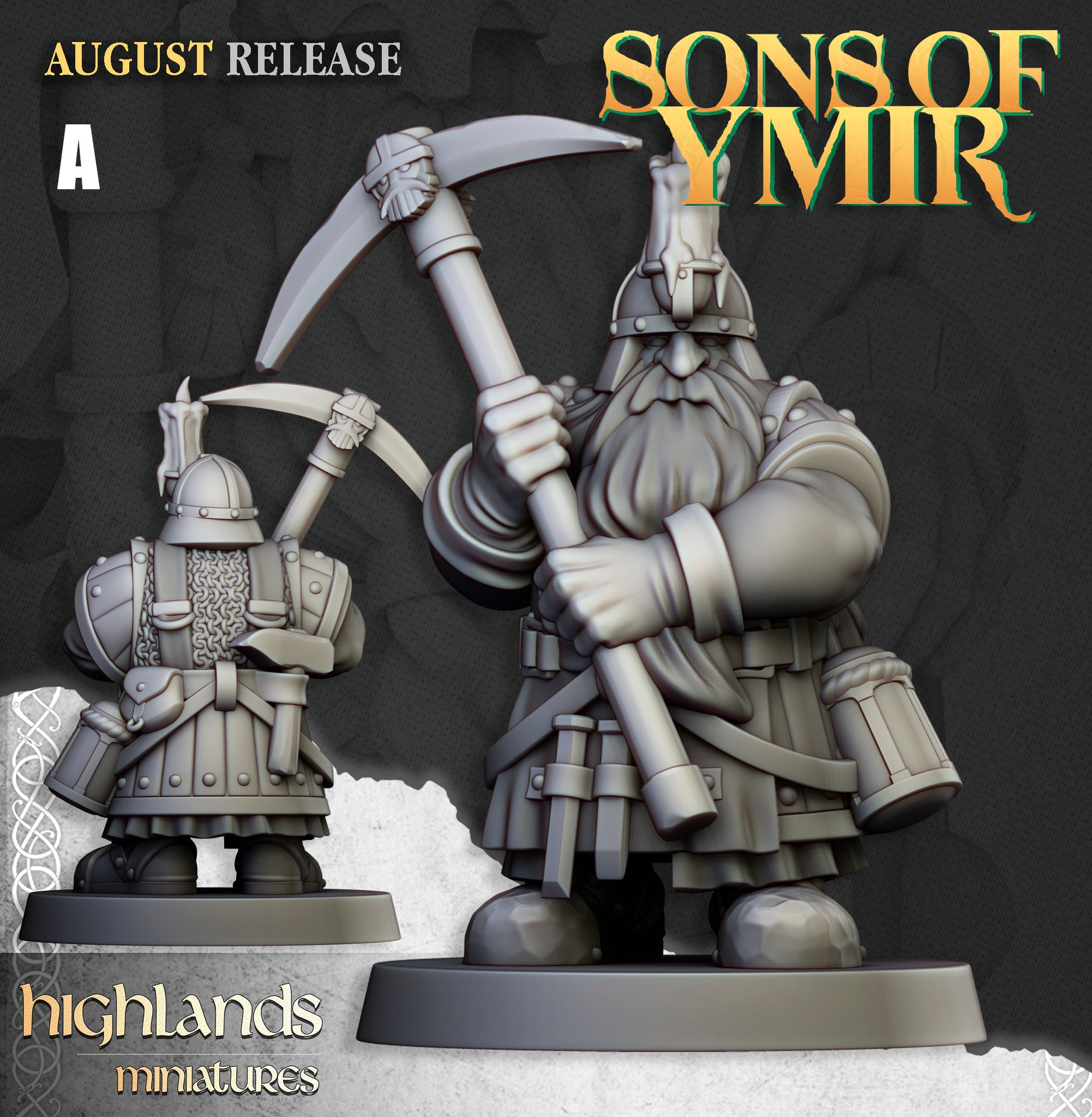 Dwarfs - Miners - Sons of Ymir - 32mm/28mm - Ideal for Tabletop Rpgs ...