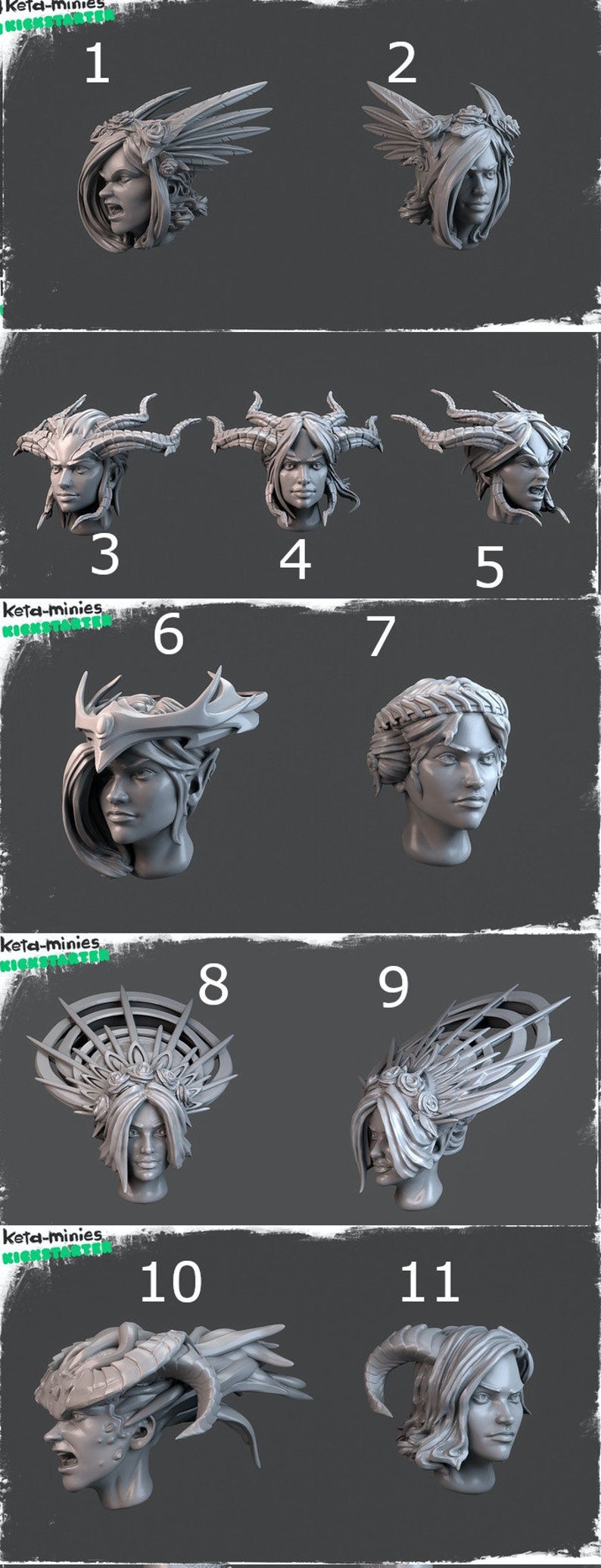 Alternative Female Heads - 28mm - Wargaming - Resin Models - Fine ...