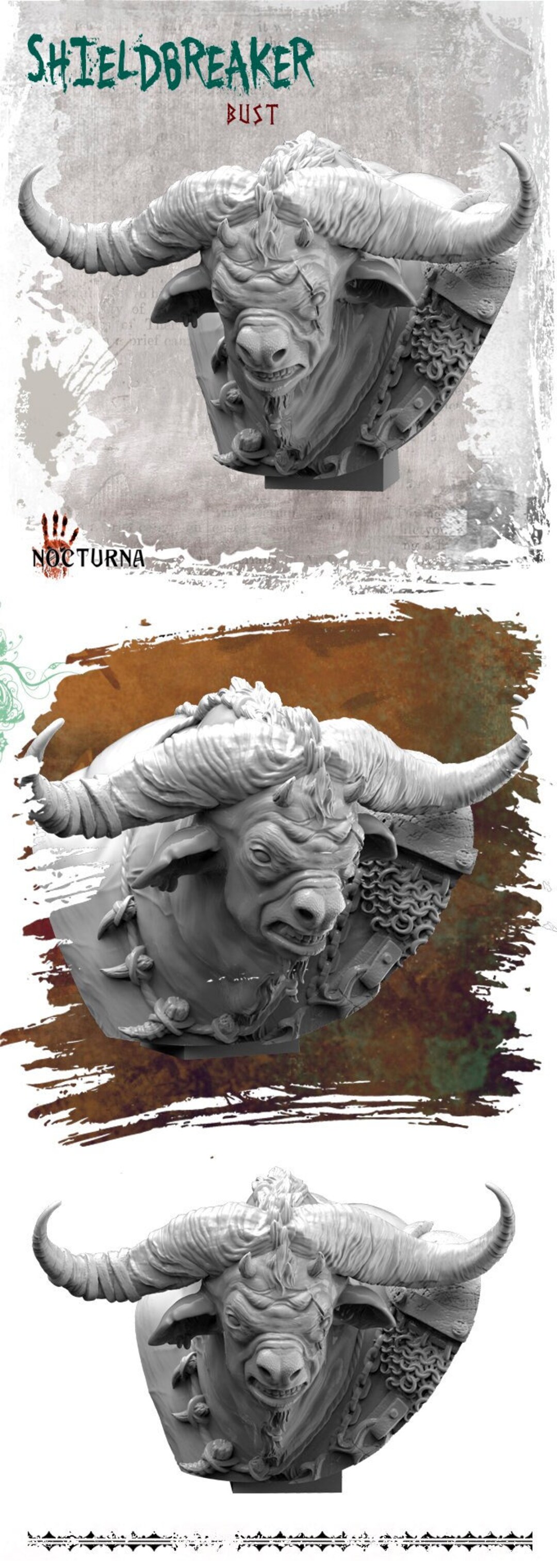 Shieldbreaker Bust - Blood and Skulls - Nocturna Models - Resin Models ...
