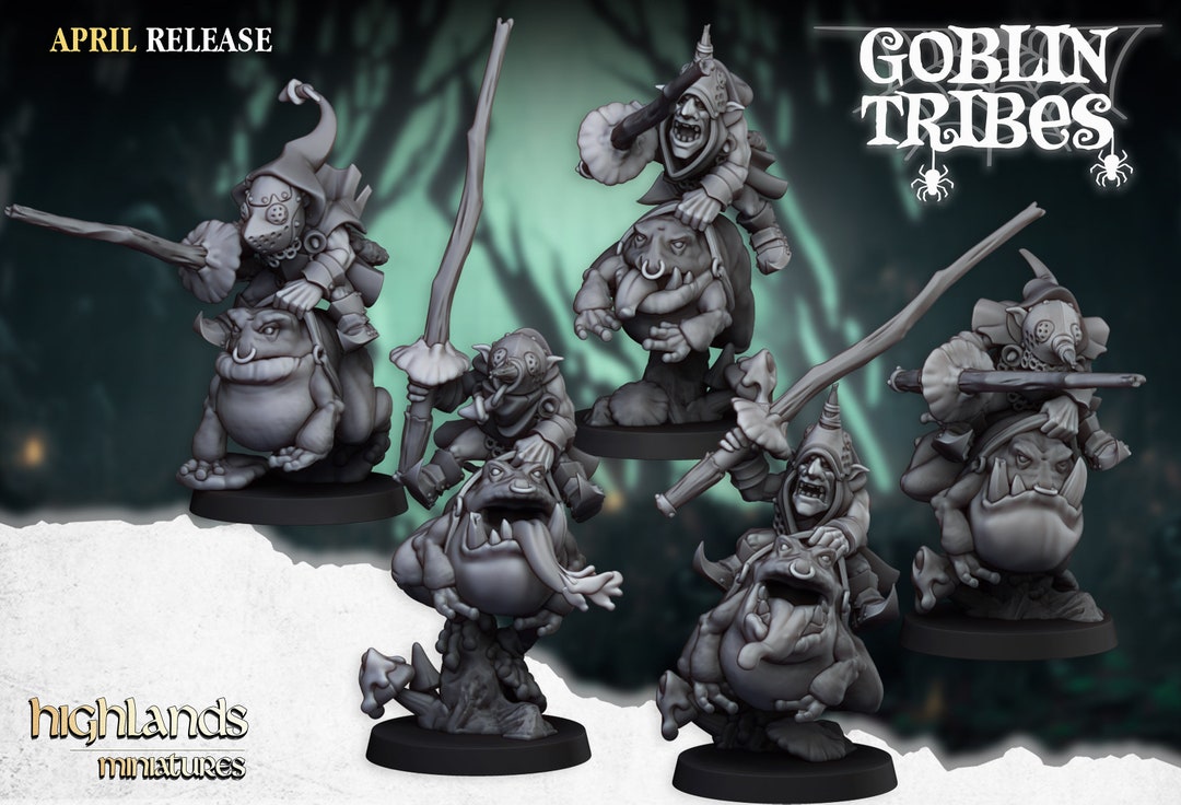 Goblins - Frog Riders (stick/lancers) - Goblin Tribes - 32mm/28mm ...