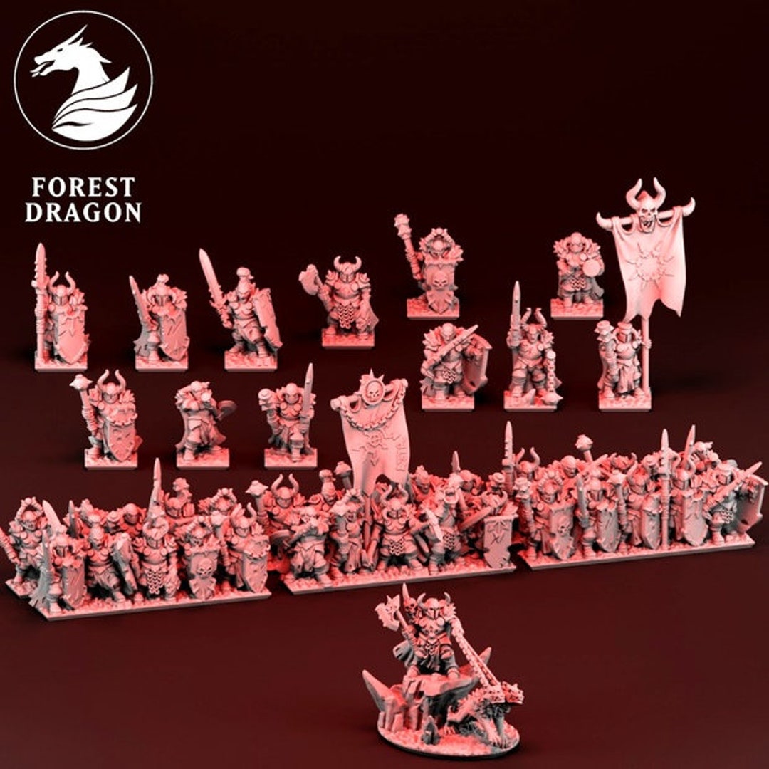 Chaos Warriors 10mm Warmaster Forest Dragon Minis - Etsy