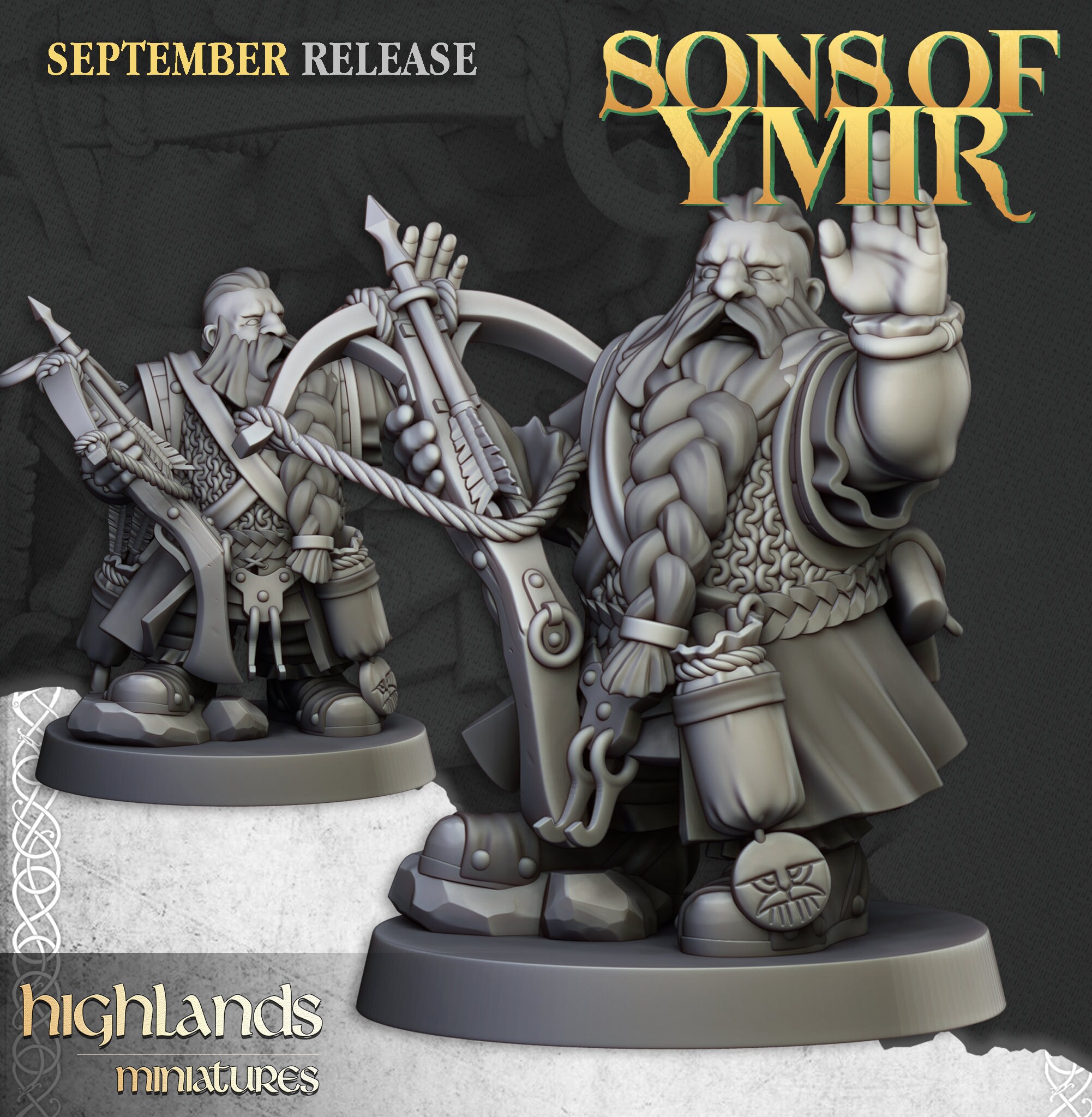 Dwarfs - Crossbowmen - Sons of Ymir - 32mm/28mm - Ideal for Tabletop ...